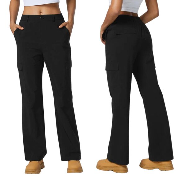 REI | Pants & Jumpsuits | Rei Women Nylon Pants Black Crop Wide Leg ...